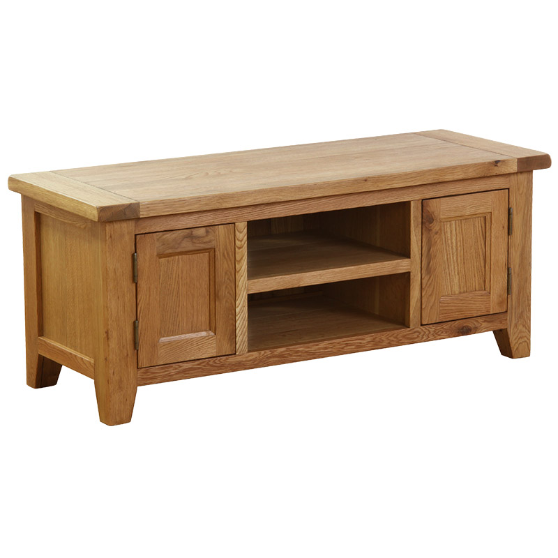 2 Door TV Unit - Oakay Direct - Handcrafted Solid Oak Furniture