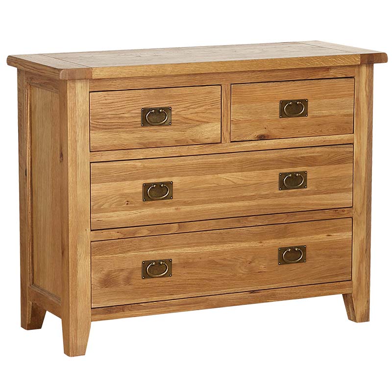 Solid Oak Chest Of Drawers - 337- V4DC2+2 - light oak - Oakay Direct ...